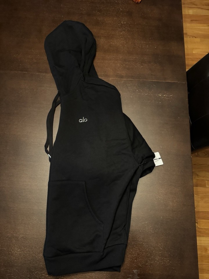 Alo Accolade Sz MED Full Zip Hoodie Black NEW | eBay