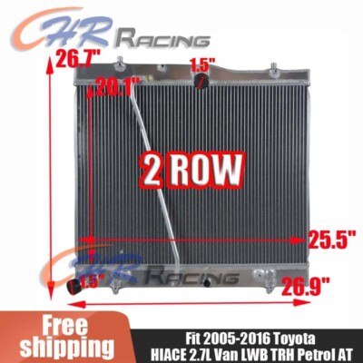 Aluminum Radiator For Toyota HIACE 2.7L Van LWB TRH Petrol AT 2005-2016 ...