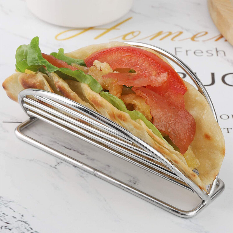 304 Stainless Steel Taco Holder Wave Shape Mexican Food Stand Tray Rack ...