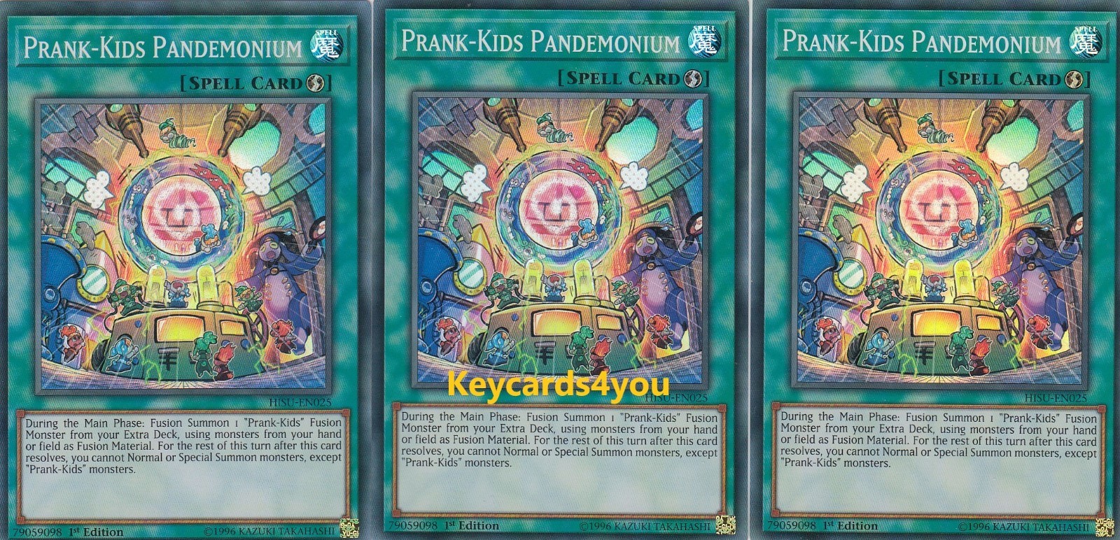 YUGIOH 3 X PRANK-KIDS PANDEMONIUM HISU-EN025 - SUPER 1ST ED HIDDEN SUMMONERS | eBay UK