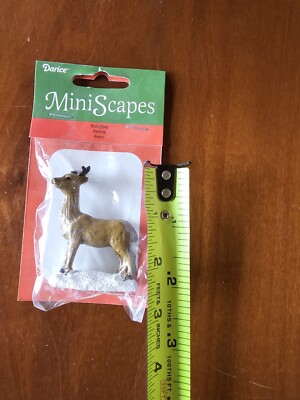 Miniature Reindeer in the Snow, Christmas Reindeer, Holiday Decor | eBay