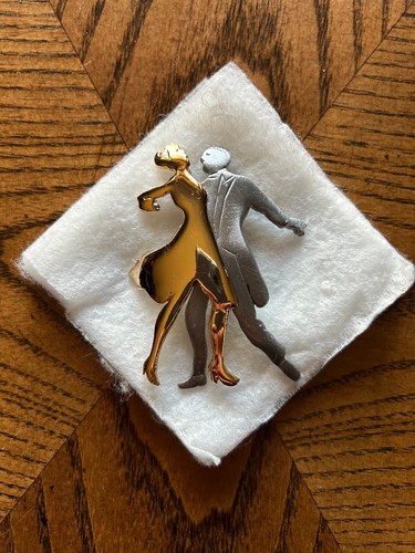 Two-tone Gold and Silver Dancing Couple Brooch/Pin (Ultra Craft) | eBay