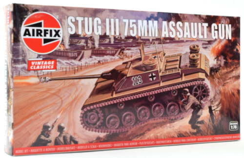 Airfix Vintage Classic Stug III 75mm Assault Gun 1:76 Model Tank Kit ...