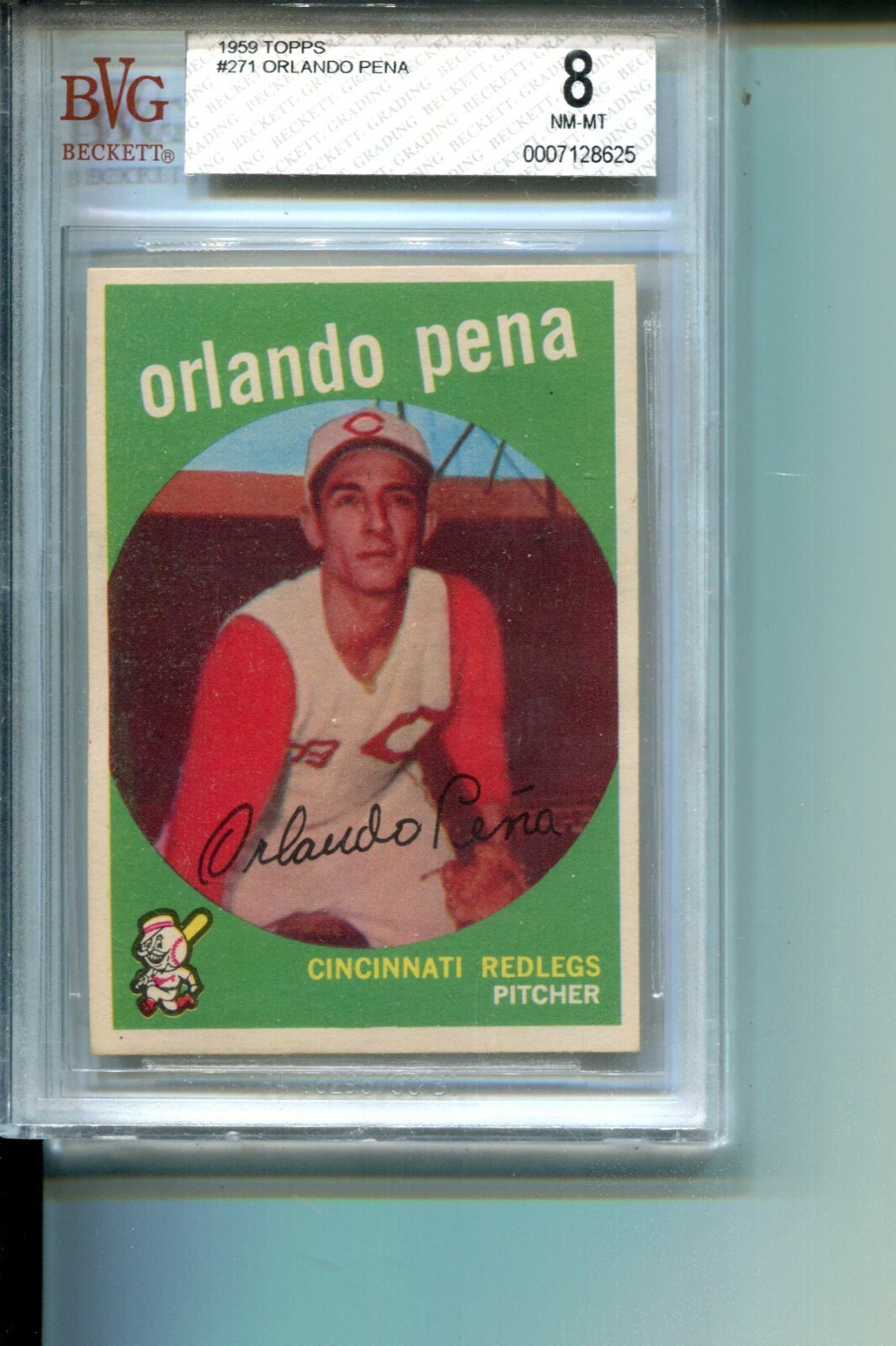 1959 TOPPS # 271 ORLANDO PENA REDS BVG NM-MT 8 CENTERED TOUGHEST CARD ...