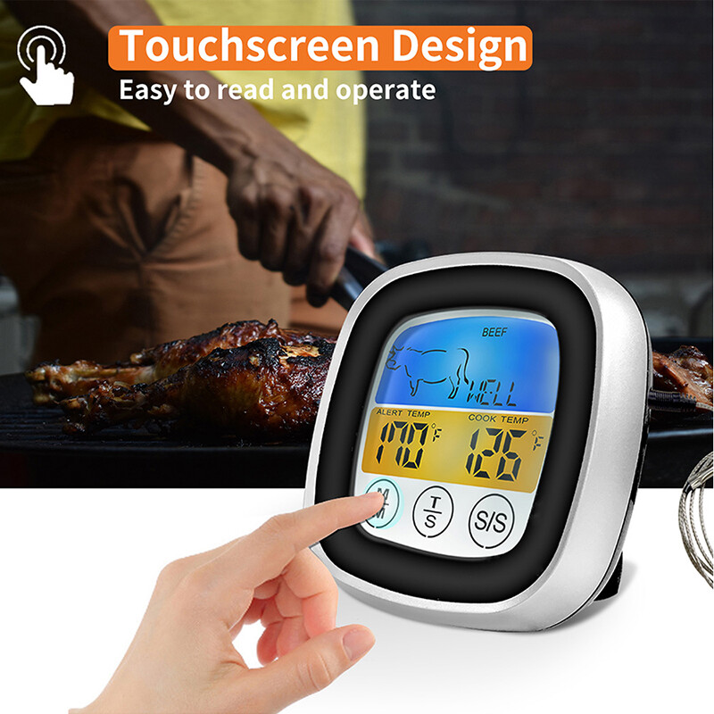 Remote Read LCD Digital Food Thermometer Meat Probe Kitchen Cooking BBQ ...
