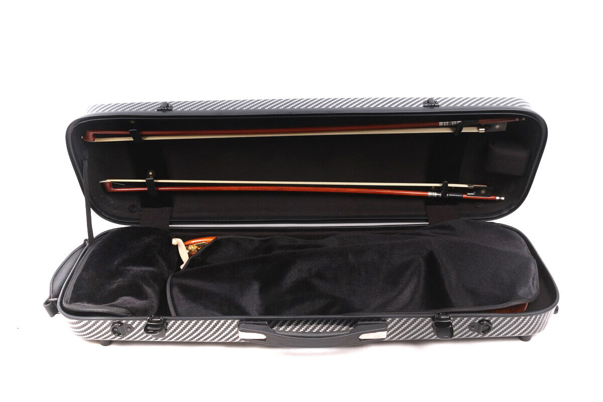 4/4 Violin case Carbon Fiber Violin Box Oblong Black Strong Light Carry ...