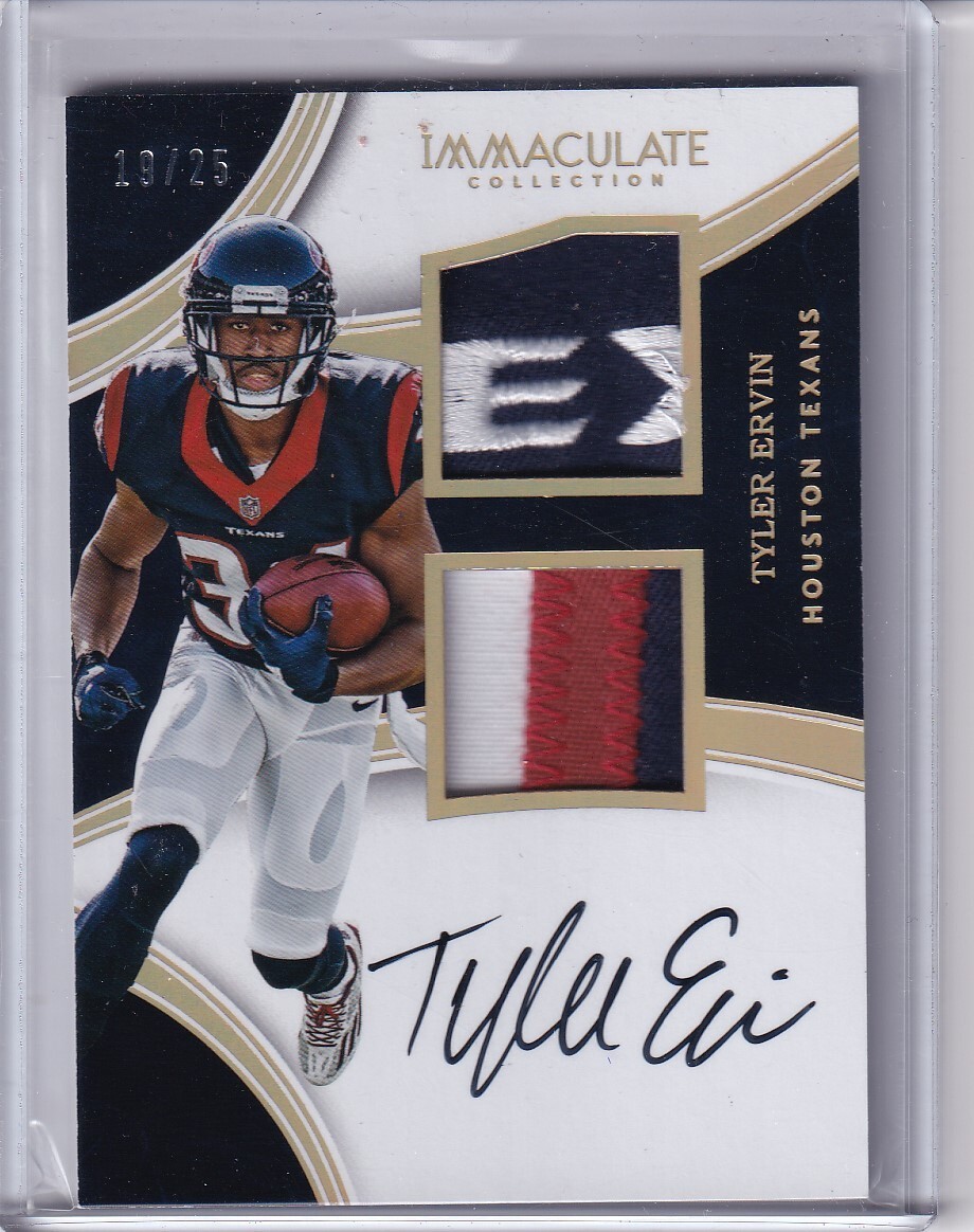 TYLER ERVIN 2016 Immaculate Rookie Signature Patch Gold #20 TE 19/25 ...