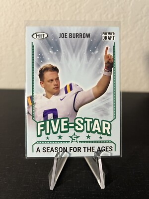 2020 Sage Hit JOE BURROW RC Rookie Five-Star Green Parallel SP #92 LSU ...