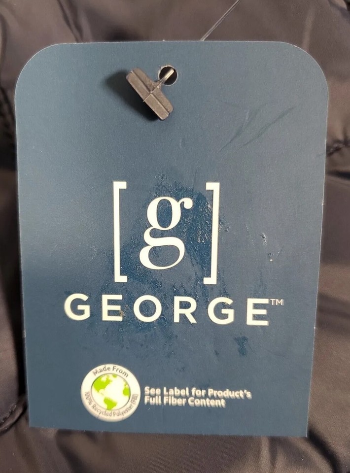 George PUFFER Jacket Mens LARGE (42-44) w/Snaps NAVY BLUE NEW | eBay