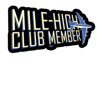 2 x Large Car Stickers mile high club member Decal Bumper Laptop Window ...