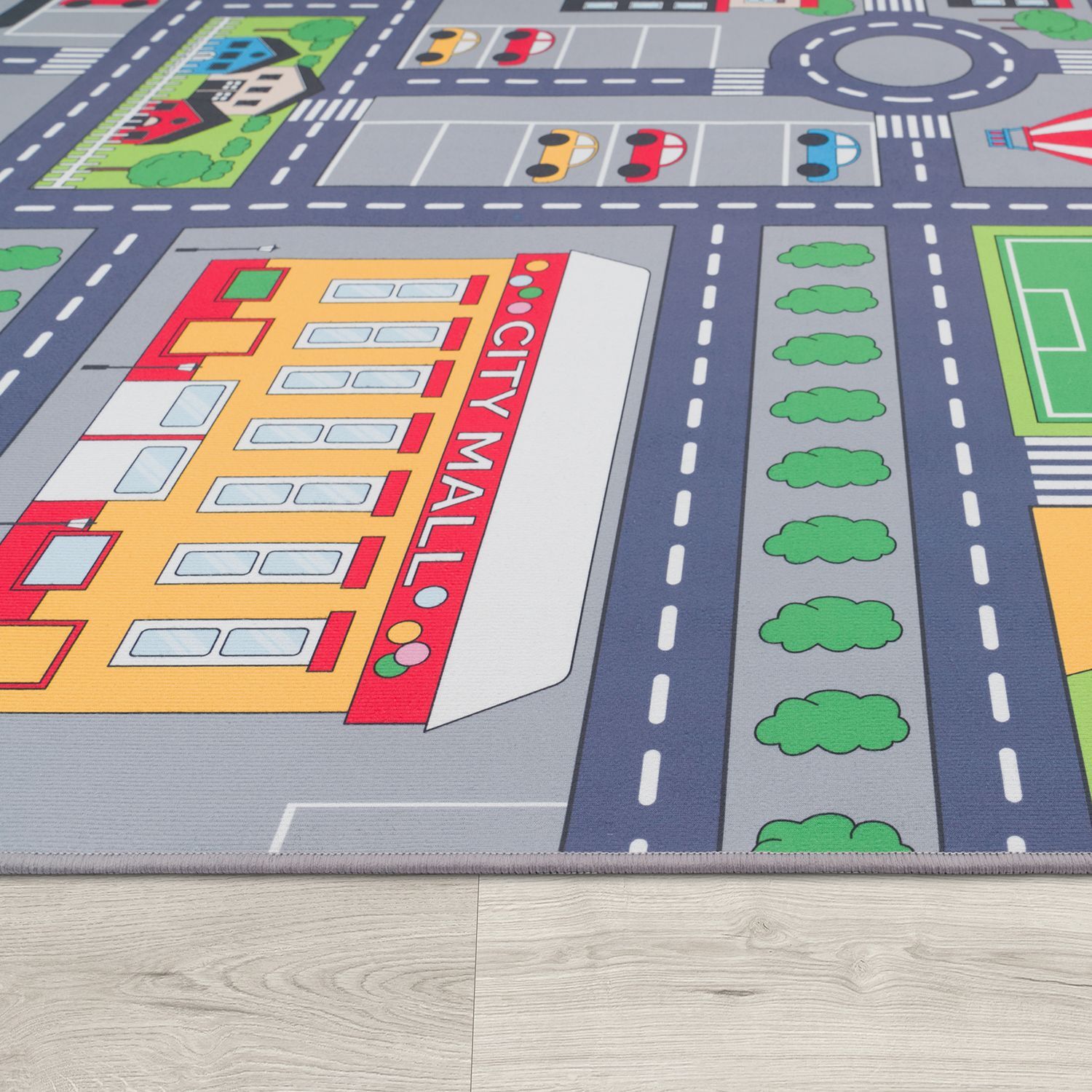 Spielteppich Kinderzimmer Teppich Kinderteppich Auto Straßen Muster, In ...