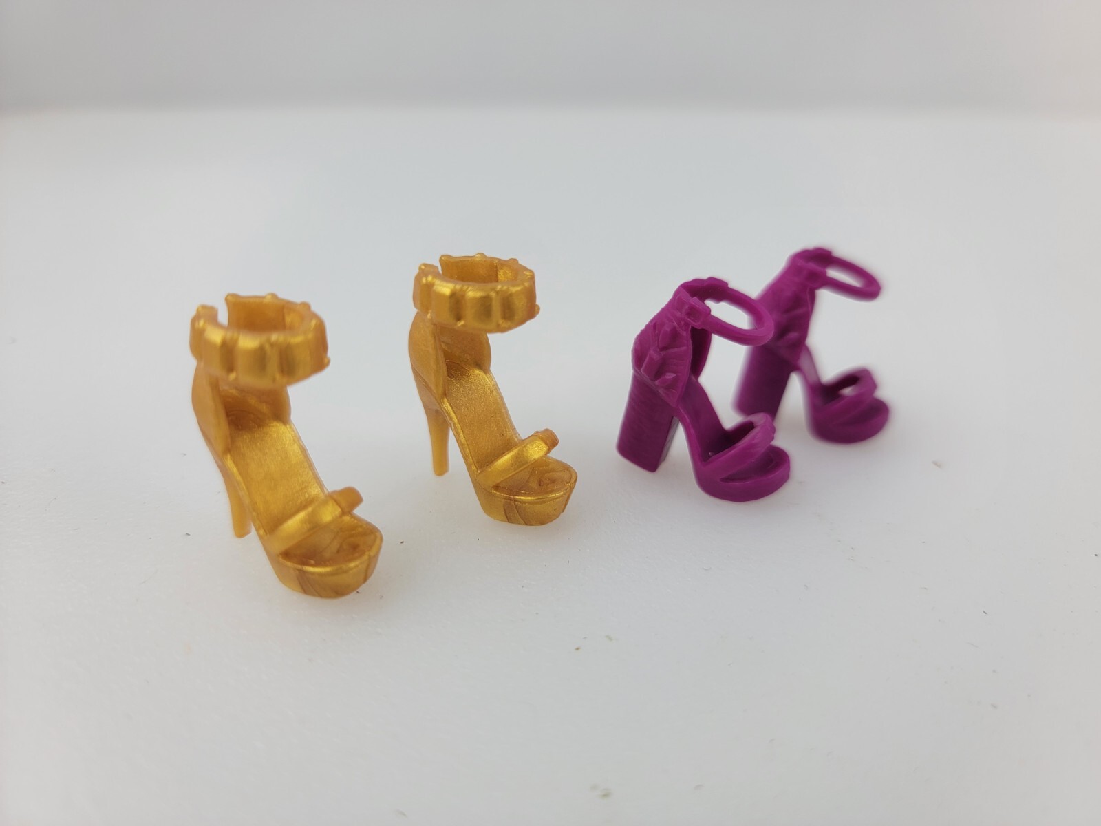 Barbie High Heel Fashionista Model Gold And Purple Ankle Strap Sandals ...