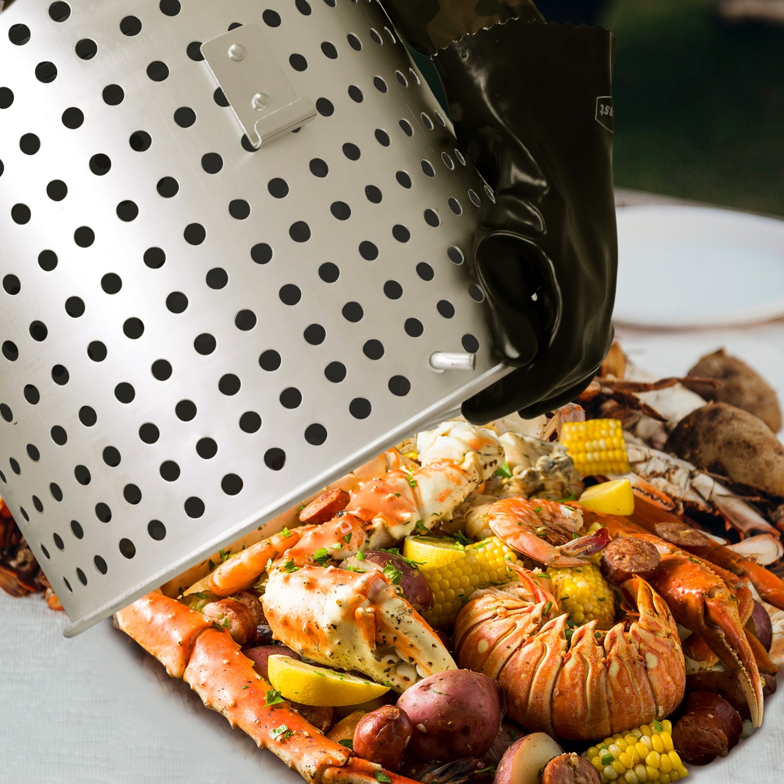 Creole Feast 100 QT Seafood Boiling Kit Outdoor Crawfish Fish Boiler ...