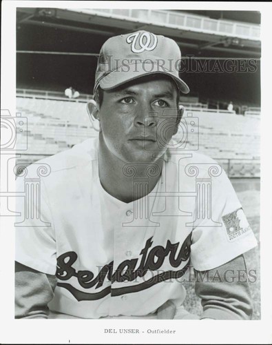 Press Photo Del Unser, Outfielder, Washington Senators Baseball Team ...