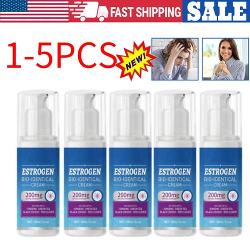 1-5X Estrogen Cream Natural Bio-identical Menopause Relief Balance ...