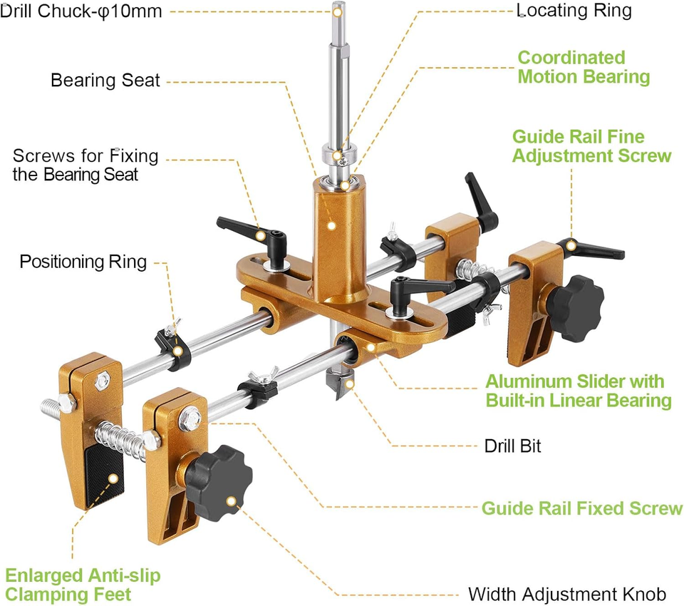 Door Lock Hole Opener Kit, Updated Lock Mortiser for Wooden Doors, Door ...