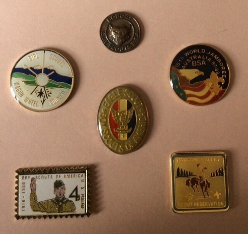 Lot 6 PIN'S LAPEL PIN VINTAGE BRONZE BOBCAT SCOUTS BSA EAGLE AMERICA ...