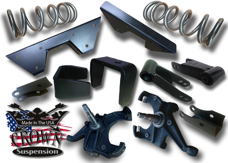 C10 5"-7" Drop 1" Spindles Lowering Coils Flip Kit Shackle CNotch Shock ...
