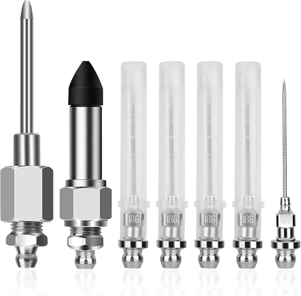 Grease Gun Needle Tip Kit 7 Pcs, 5Pc Grease Gun Needle Tip Mouth+ 1Pc ...