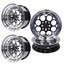 VMS Racing Rear & Front Polished Lip Revolver Wheels 15x3.5 & 13x8 ...