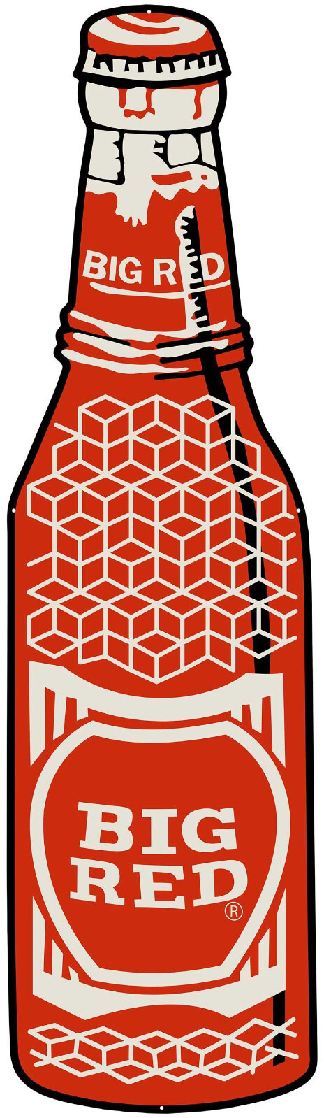 BIG RED SODA POP BOTTLE 48" HEAVY DUTY USA MADE METAL ADVERTISING SIGN ...