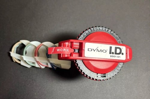 Dymo ID 2001-01 Red Label Maker W/4 Partial Label Strip Rolls. | eBay