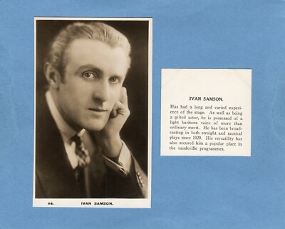 Ivan Samson Broadcasting Personalities BBC mainly 1920's Ref U409 | eBay