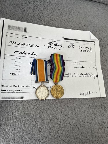 WW1 WORLD WAR ONE MEDAL PAIR - McLAREN - RIFLE BRIGADE | eBay UK