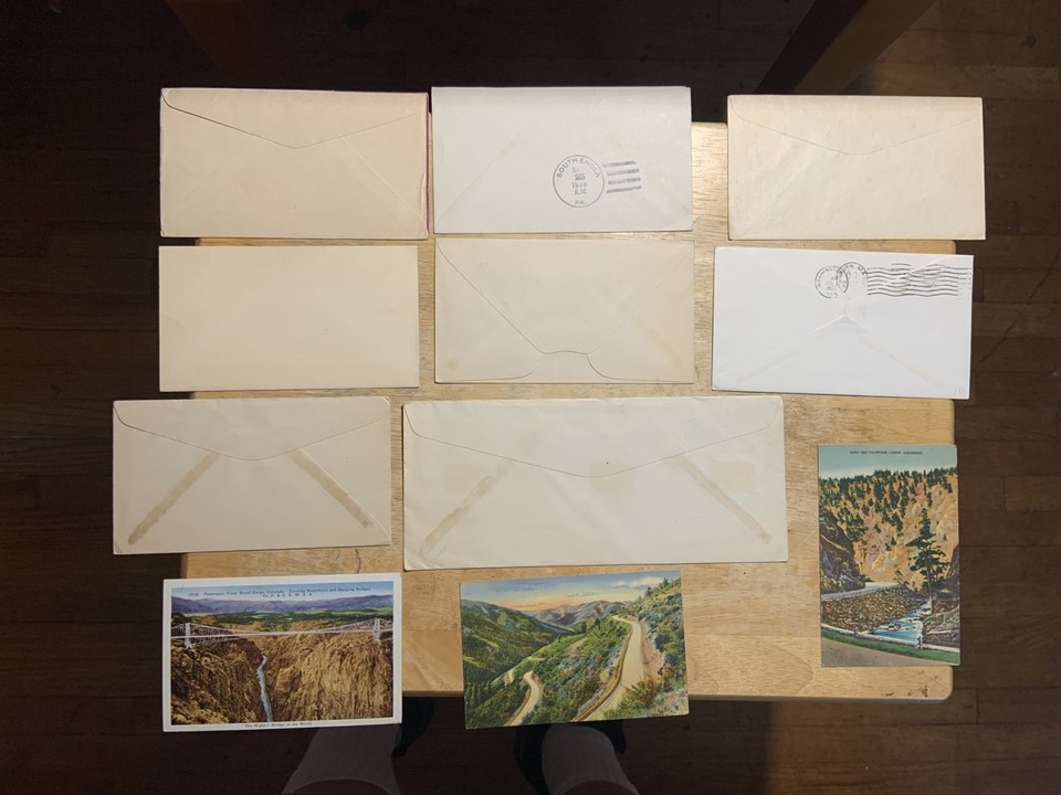 USA lot of 7 covers + 3 post cards with RPO cancels from the 1930s ...