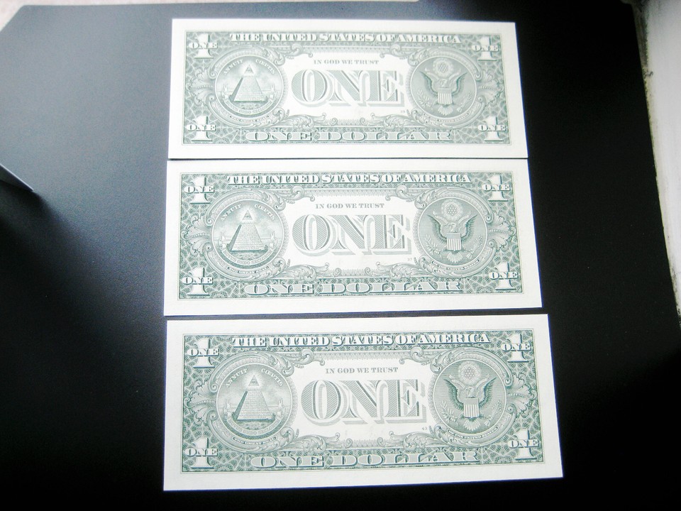 (3)$1 2003 A(( I MINNEAPOLAS)FEDERAL RESERVE NOTE CHOICE UNC GEM BU ...