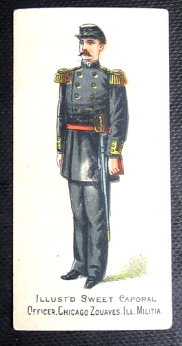 1888 N224 Kinney Military OFFICER CHICAGO ZOUAVES ILL. MILITIA Tobacco ...