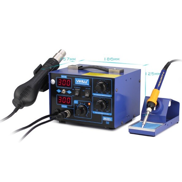 862D+ Hot Air Gun Soldering Station 2in1 SMD SMT Soldering Hot Air ...