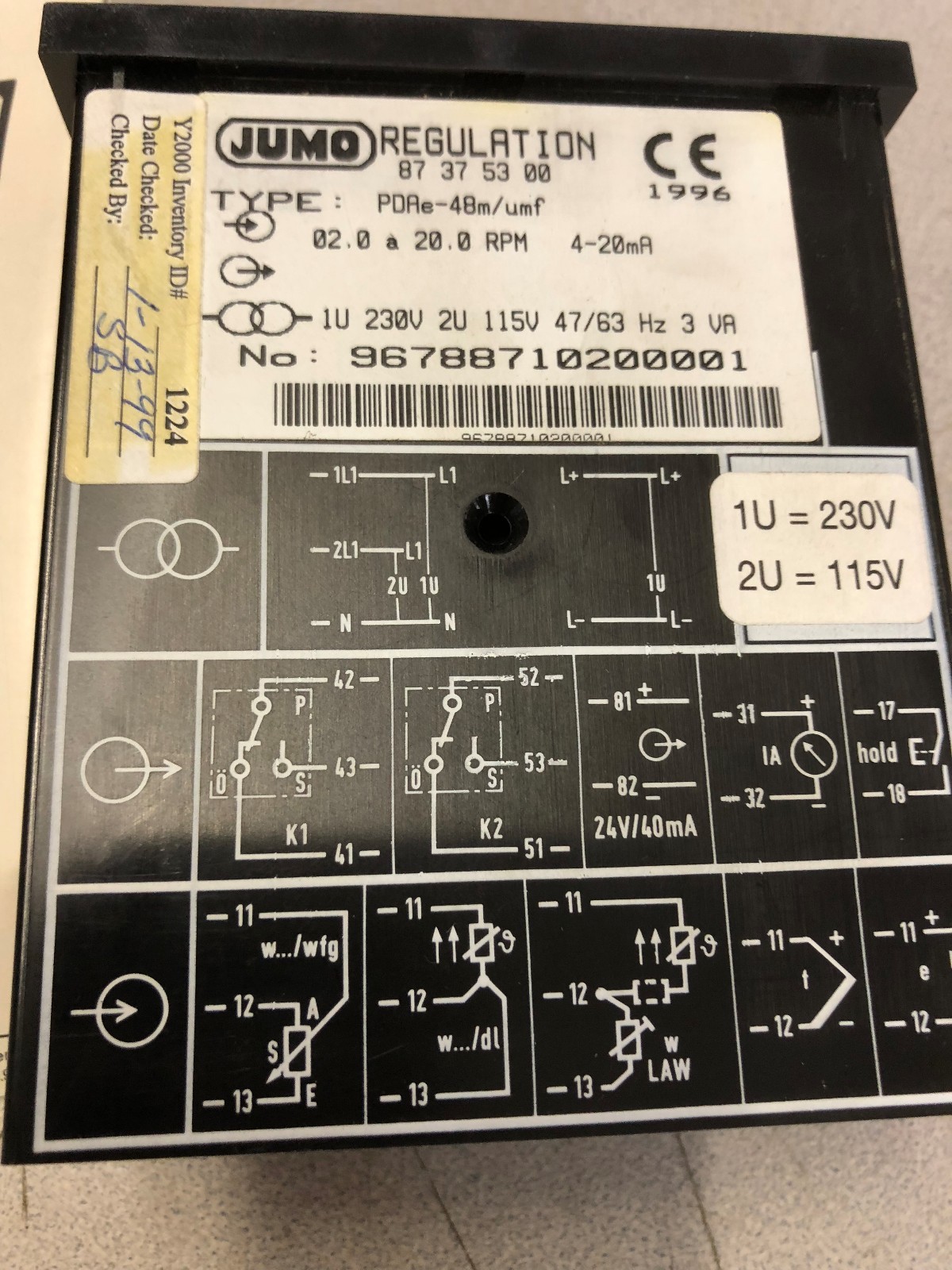 Jumo Regulation 87375300 Type PDAe-48m/umf | eBay