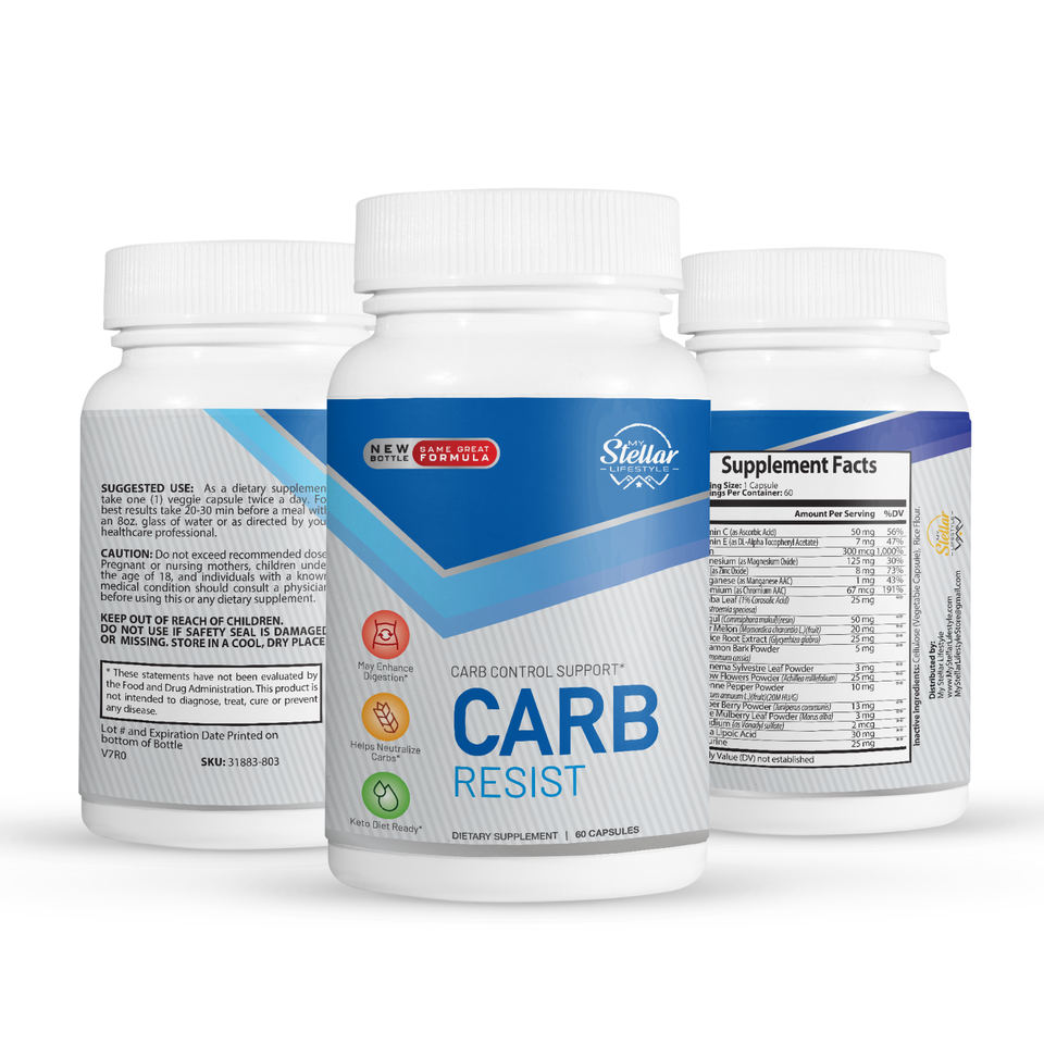 5 Pack Carb Resist, low carb support and keto friendly-60 Capsules x5 ...