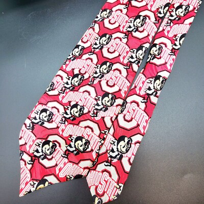 Ohio State University Buckeyes Brutus Red Mens Neck Tie Silk RM Sport ...