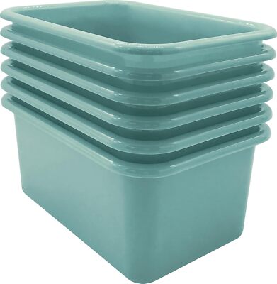Teacher Created Resources Calming Blue Small Plastic Storage Bin | eBay