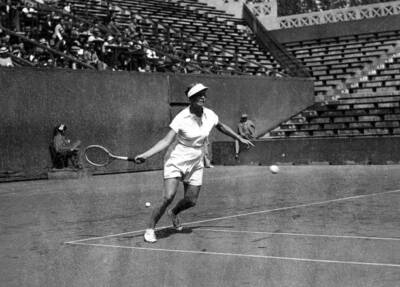American Wightman Cup tennis player Alice Marble action for first ...