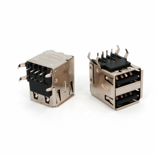 5Pcs Type A DIP Dual Port Right Angle USB Socket PCB Solder Connector ...