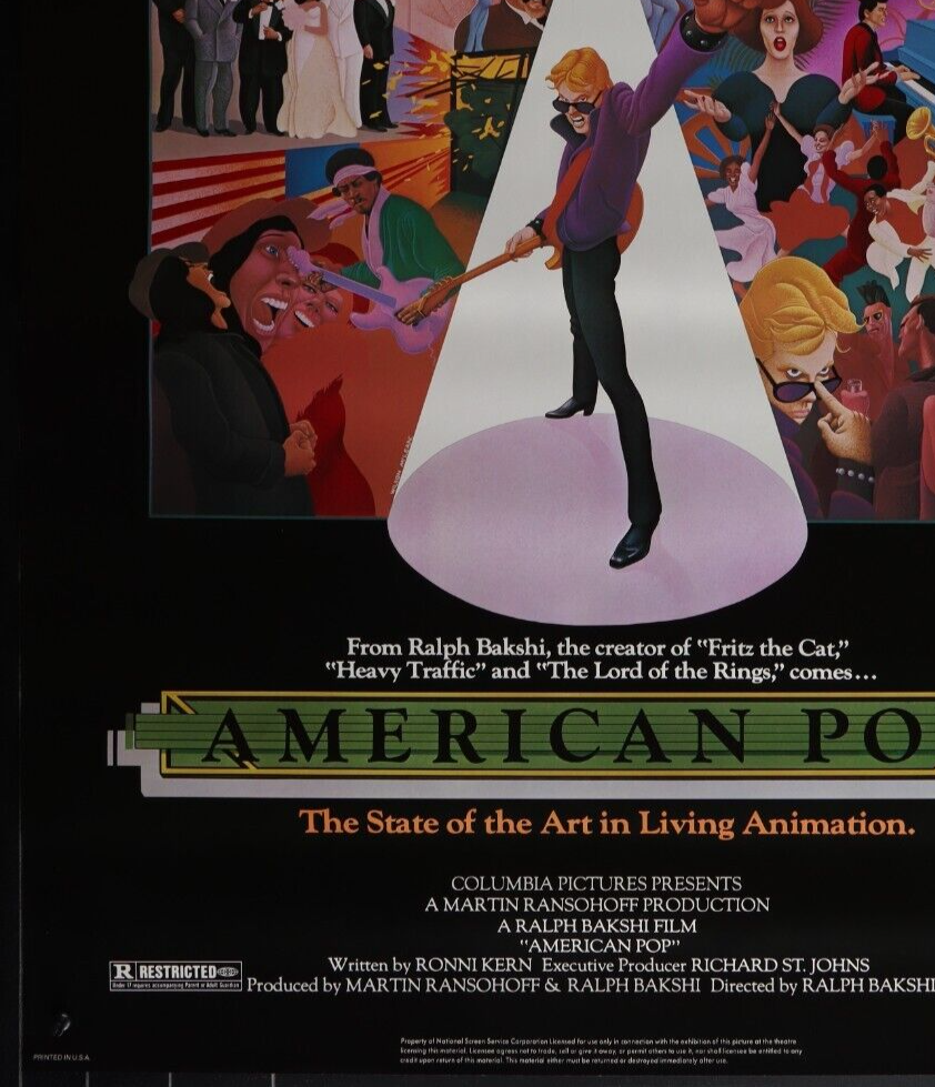 American Pop (1981) - original rolled movie poster - animation - music ...