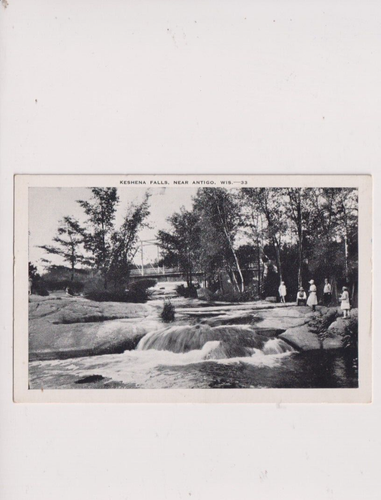 Postcard WI Keshena Falls And Bridge Near Antigo Wisconsin Menominee ...