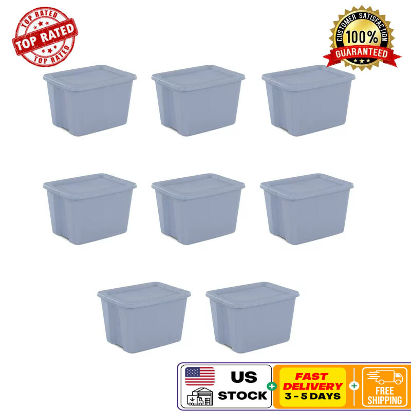 18 Gal Storage Container Tote Box Home Organization Set of 8 Vertical ...