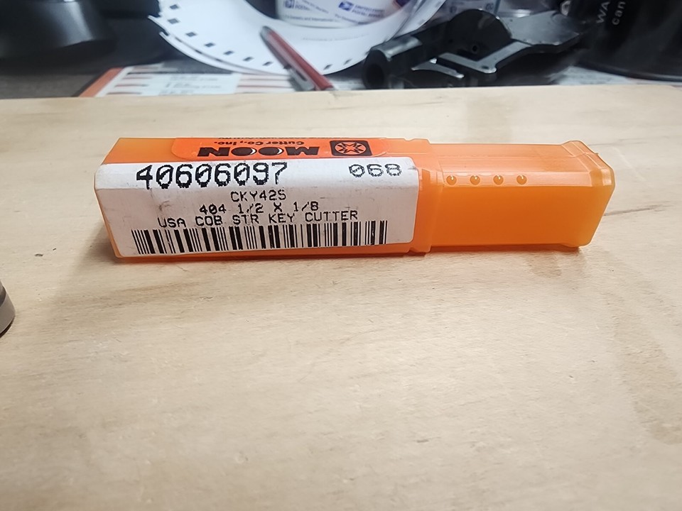 1/2" Diameter, 1/8" 10T Cobalt KeySeat Cutter 404 Moon Cutter CKY425 ...