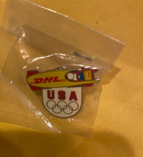 TORINO OYMPICS PIN BOBSLED ATHLETE DHL SPONSOR USOC RINGS NEW | eBay