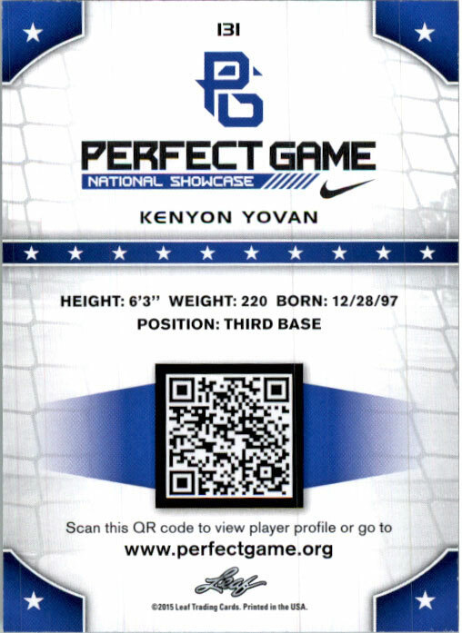 10-Count Lot KENYON YOVAN 2015 Leaf Perfect Game NIKE All-American ...