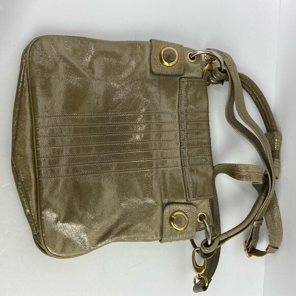 Cynthia Rowley Hillary Metallic Gold Shoulder Bag Lea… - Gem
