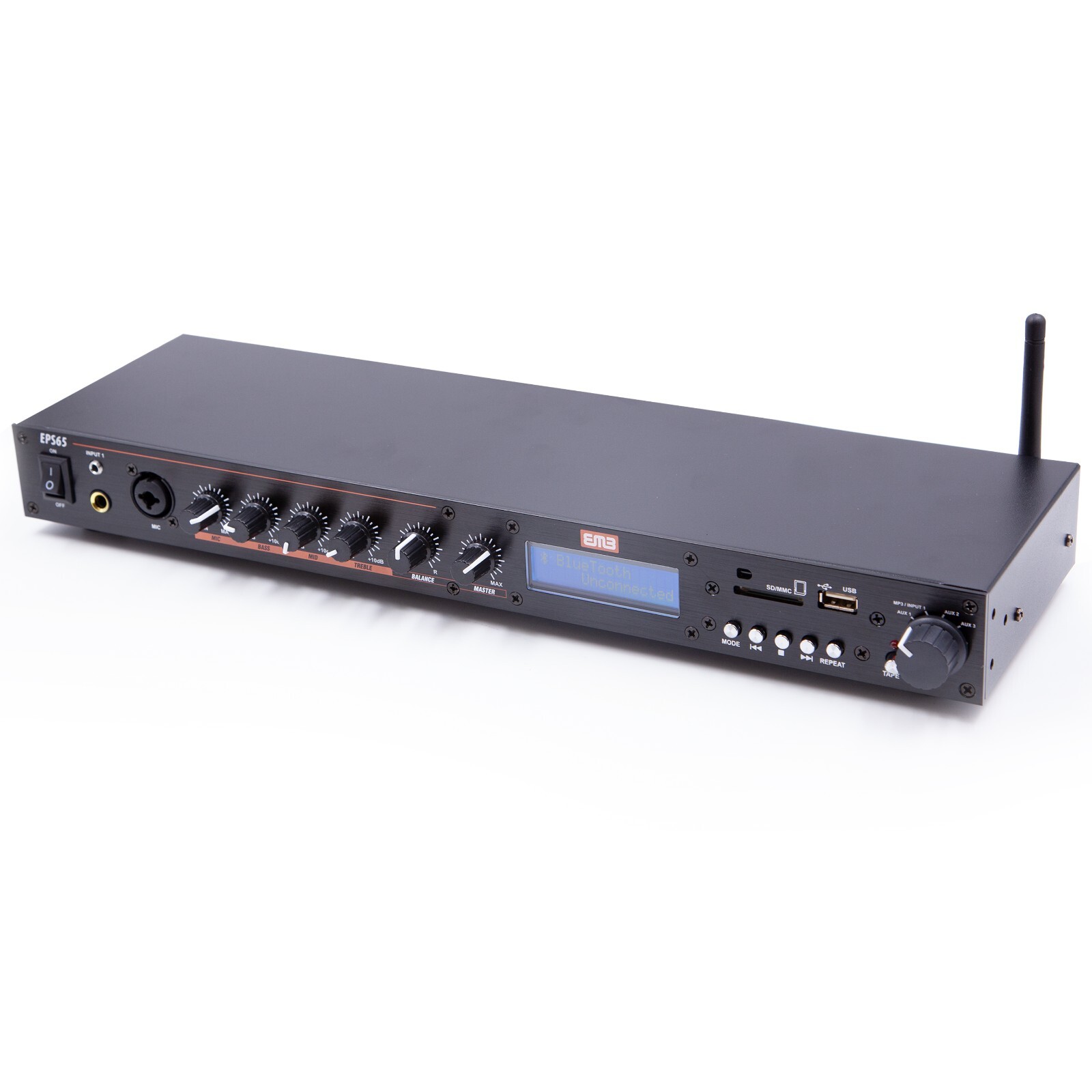 EMB Rack Mount Pre Amplifier Audio Receiver System MP3 w/ Bluetooth, SD ...