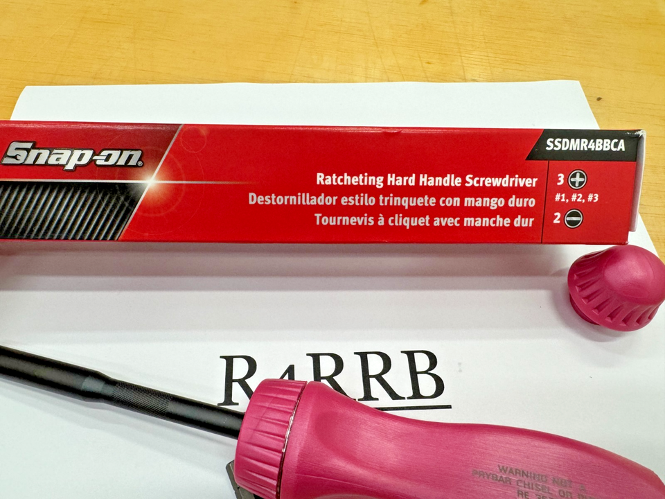 Snap-on Tools NEW PINK PEARL Hard Handle Ratcheting Screwdriver w/Bits ...
