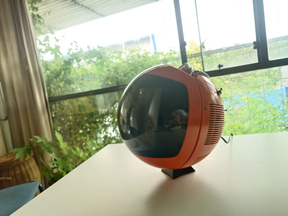 1970 JVC Nivico Videosphere, Orange CRT Television (in great working ...