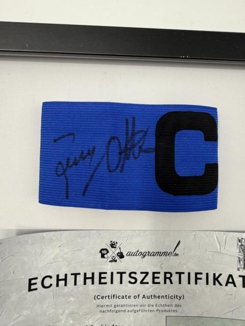 Kapitänsbinde Jonny Otten signiert im Rahmen Werder Bremen COA Fußball ...
