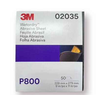 3M Wetordry Abrasive Sandpaper Sheet (02035, 2035), 800 Grit, 50 Count ...